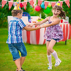 Tatuo Halloween Table Skirt Circus Pennant Bunting Flags Banner Wedding Carnival Circus Decoration Red White Striped Table Cloths for Christmas Birthday Theme Party Festival Celebration Supplies