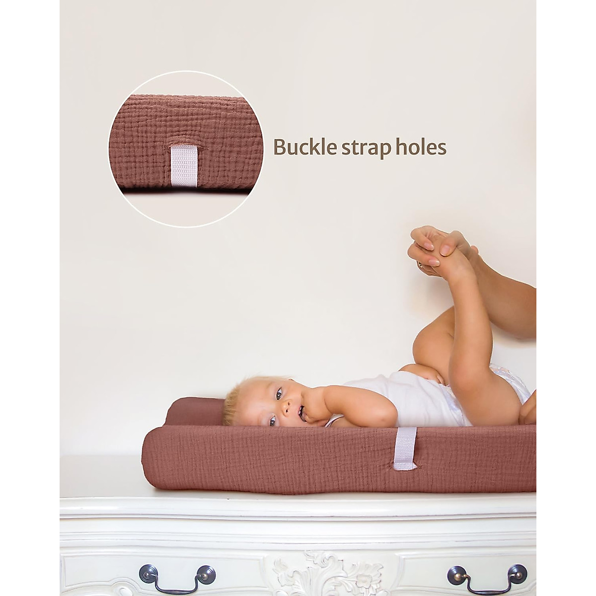 Muslin Changing Pad Cover for Baby Girls Boys, Cotton Natural Comfort Diaper Change Table Pad Covers, Ultra Soft Breathable Boho Changing Pad Sheets, 2Pack (Rainbow&Cedar)