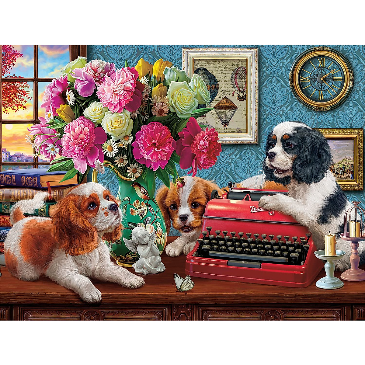 Buffalo Games - Image World - The Writer's Dogs - 750 Piece Jigsaw Puzzle for Adults Challenging Puzzle Perfect for Game Nights - Finished Puzzle Size is 24.00 x 18.00