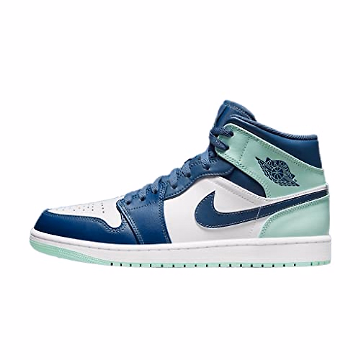 Nike Men's Air Jordan 1 Mid Sneaker, Mystic Navy/Mint Foam-white, 10