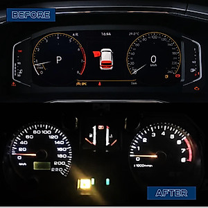 QUICTO Led Bulb Dash Lights Super Bright, T5 37 74 LED Bulb with Twist Lock Socket PC74 PC37, for Car Bulb Air Conditioning Light Clock Light (White)