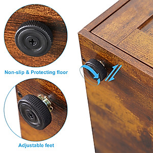 Hey-brother Cat Tree with Litter Box Enclosure, All-in-one Cat Tower for Indoor Cats with Large Hammock, Bed, Food Station, Scratching Posts, Modern Style Pet Furniture, Rustic Brown MPJ100SR