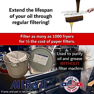 Miroil | RB22FS Fryer Filter Bag | MirOil EZ Flow Filter Bag | Part 12748| Use to Filter Fry Oil | Suitable for 15 Qt Polishing Oil | Durable, Easy to Clean with Hot Water | No Frame