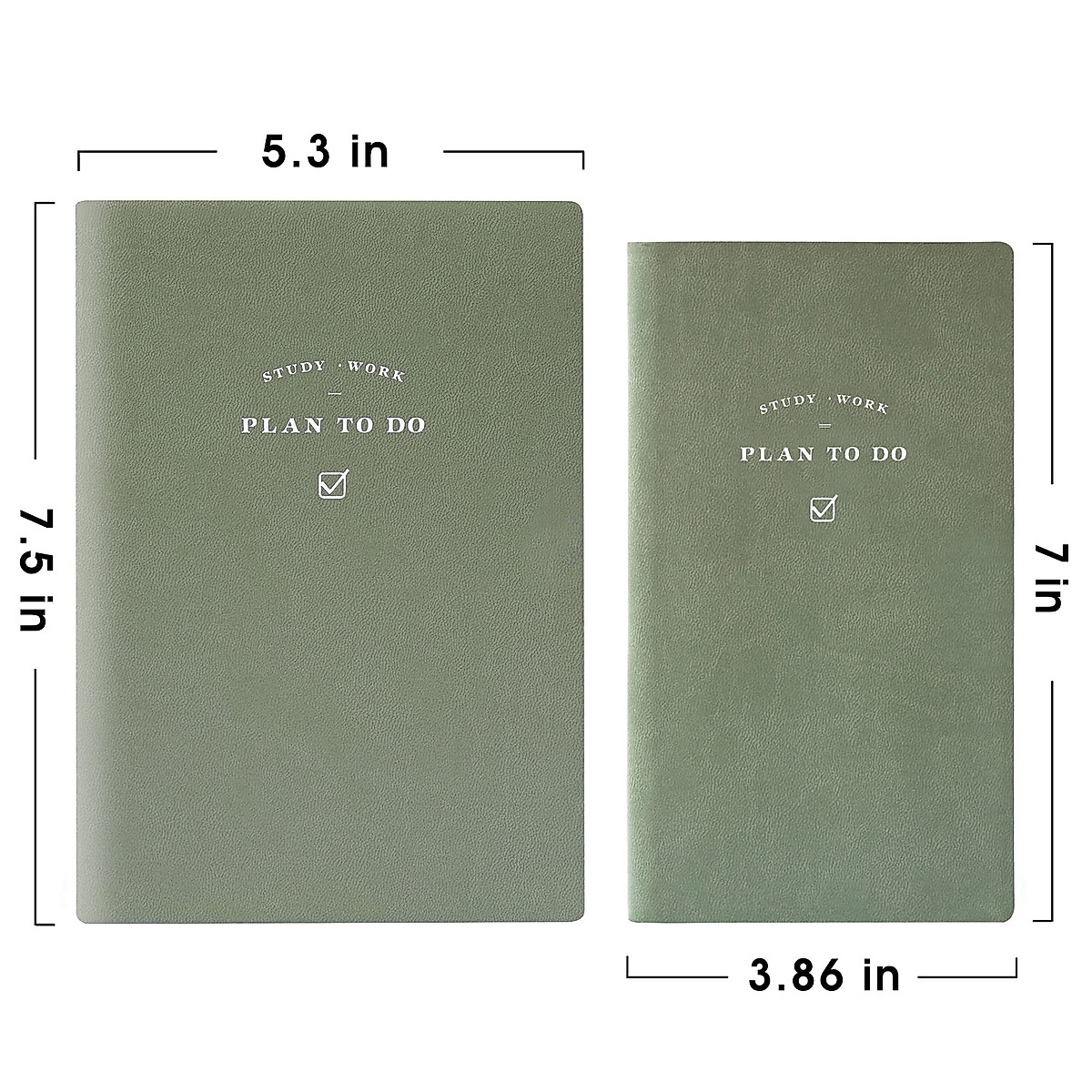 CAGIE To Do List Notebook 192 Pages 5.3" x 7.5" Leather To Do List Notepad Checklist for Daily Plans Schedule Planner Notebook School Supplies for Students, Green