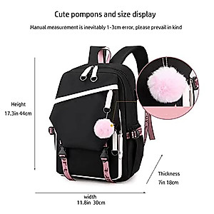 RUILIHIAO Stylish usb Port Laptop Backpack Casual Computer School Bag Teens Kids Elementary Boys and Girls Travel Daypacks