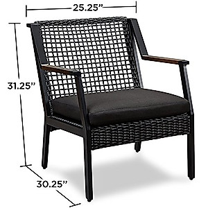 Real Flame Calvin Outdoor Chair Set of 2 - Powdered Aluminum Frame with Resin Wicker Weave