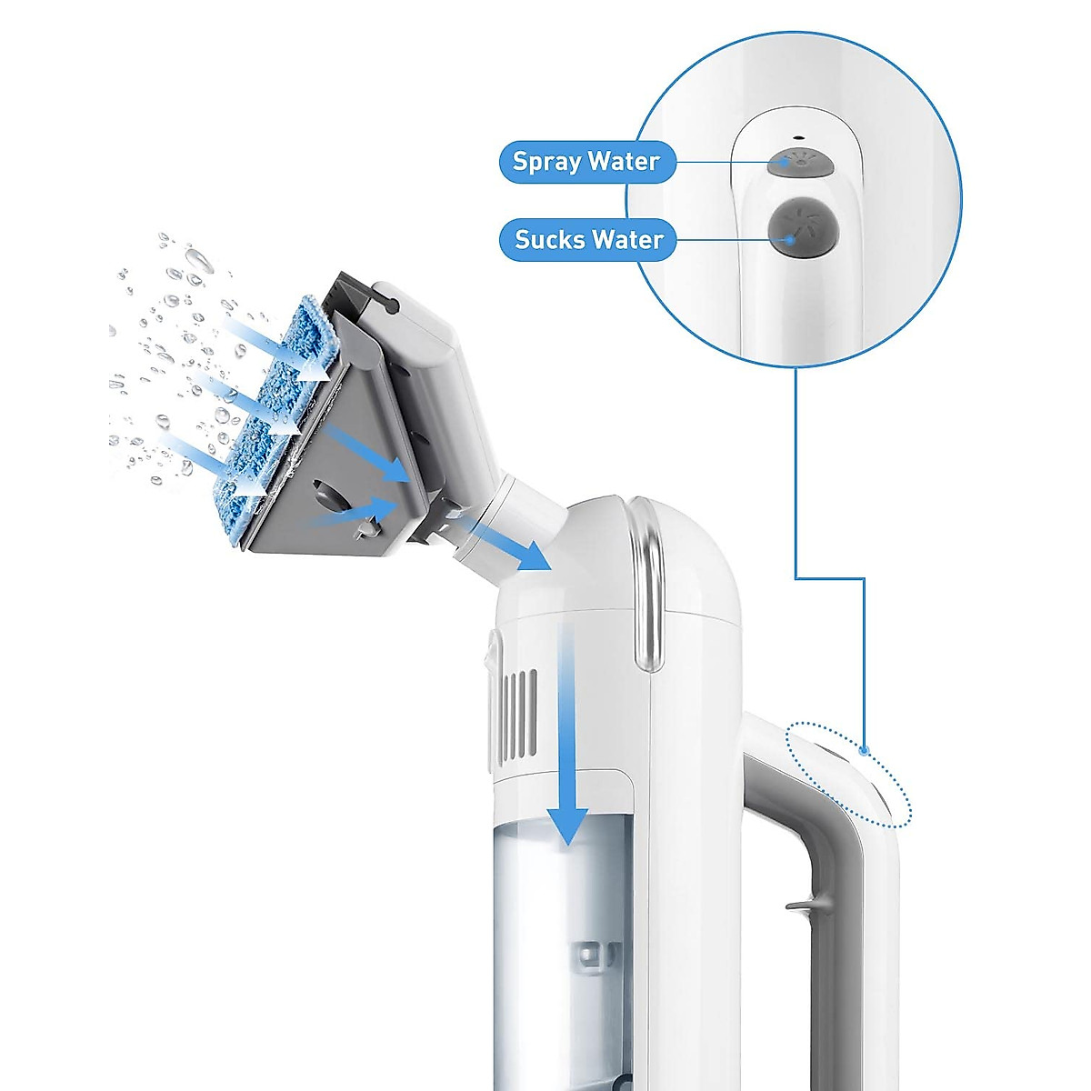 Window Vacuum Squeegee, Cordless Window Vacuum 3 in 1 Window Vac Window Vacuum Cleaning Tool with 260ml Water Tank for Glass Doors Shower Car Window Mirror