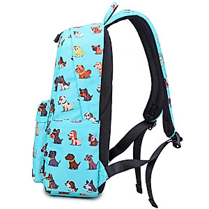 abshoo Lightweight Cute Dog Backpacks For School Kids Boys Girls Backpack With Lunch Bag (Set Dog Teal)