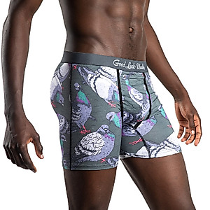 Good Luck Undies Men's Pigeons Boxer Brief Underwear, Medium