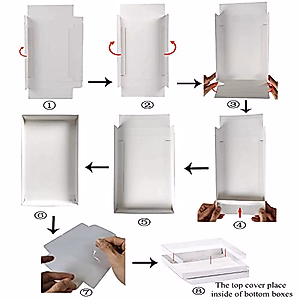 RomanticBaking 50 Pack Small Cookies Boxes with Window 9 1/2" x 6" x 1 1/4" Pastry Bakery Boxes for Macaron,Cakesicle,ricek rispy treats, Browine