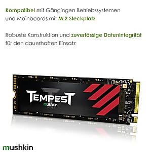 Mushkin Tempest – 2TB PCIe Gen3 x4 NVMe 1.4 – M.2 (2280) Internal Solid State Drive (SSD) – 3D NAND Flash - (MKNSSDTS2TB-D8)