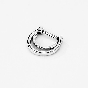 FANSING 16g 6mm Septum Ring for Women 316L Surgical Steel Septum Clicker Hypoallergenic Septum Jewelry 16 Gauge Crescent Moon Piercing Clicker