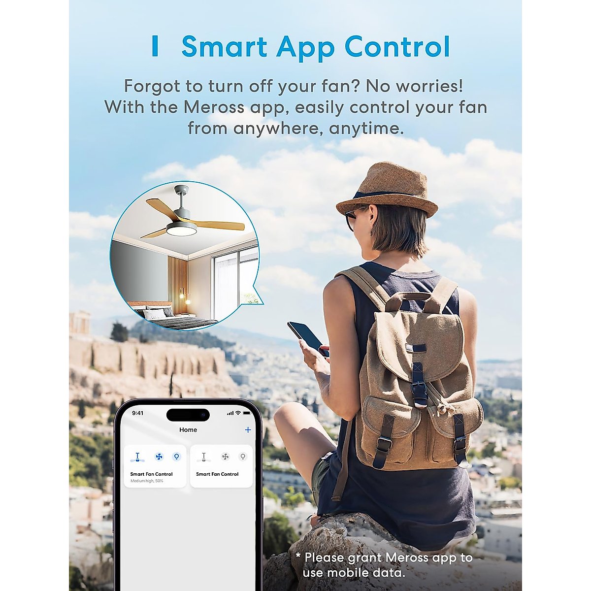 meross Smart Ceiling Fan Control & Dimmer Light Switch, Works w/Apple HomeKit, Alexa, Google & SmartThings, 4-Speed Fan Control, 2.4G Wi-Fi Fan and Light Switch Combo, Neutral Wire Needed, Single Pole
