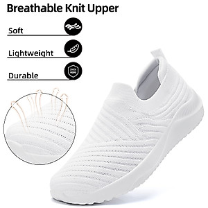 PPQ Women's Slip On Walking Shoes-Memory Foam Lightweight Comfortable and Soft Casual Workout Shoes and White Sneakers, Work Shoes