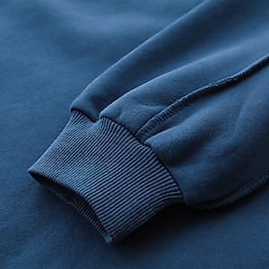 Amazhiyu Women Cropped Sweatshirt Long Sleeves Pullover Fleece Crop Tops Dark Cerulean, Small