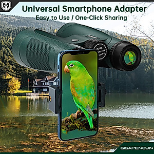 15x52 HD Binoculars for Adults High Powered with Upgraded Phone Adapter - Large View Binoculars with Low Light Vision - Lightweight Waterproof Binocular for Bird Watching Travel Hunting Cruise