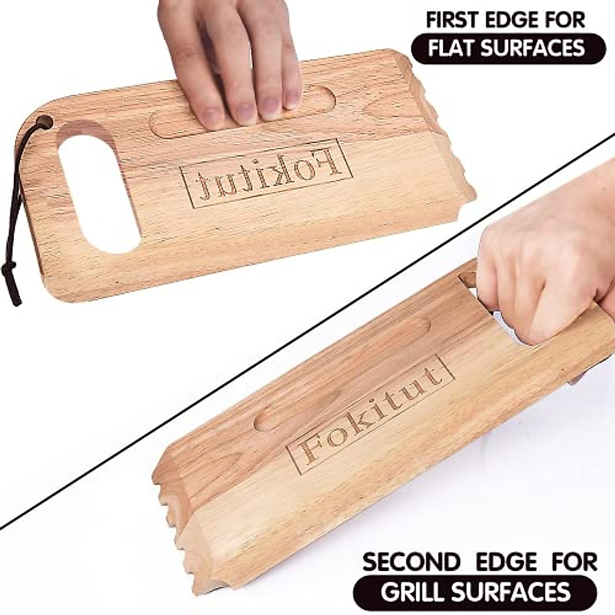 Wood Grill Scraper, Wooden Grill Scraper, Wooden Grill Cleaner Scraper, Wood BBQ Scraper for Grill, Wooden Barbeque Grill Grate Cleaner
