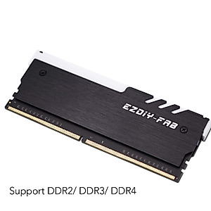 EZDIY-FAB ARGB Memory RAM Cooler DDR Heatsink with Controller for DIY PC Game MOD DDR3 DDR4 (Compatible with ASUS Aura Sync,GIGABYTE RGB Fusion and MSI Mystic Light Sync)-Black-2 Pack