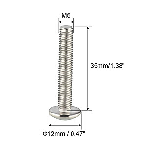 uxcell Machine Screws, M5x35mm Phillips Screw, 304 Stainless Steel, Fasteners Bolts 10Pcs