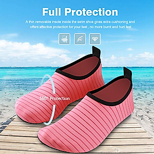 JOTO Water Shoes for Women Men Kids, Barefoot Quick-Dry Aqua Water Socks Slip-on Swim Beach Shoes for Snorkeling Surfing Kayaking Beach Walking Yoga
