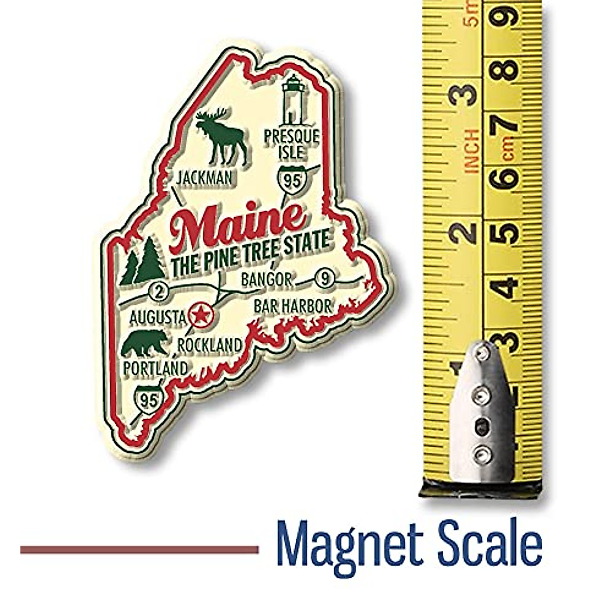 Maine Premium State Magnet by Classic Magnets, 2.2" x 3", Collectible Souvenirs Made in The USA