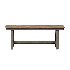 Liberty Furniture Industries Lindsey Farm Backless Bench, W48 x D14 x H18, Light Gray