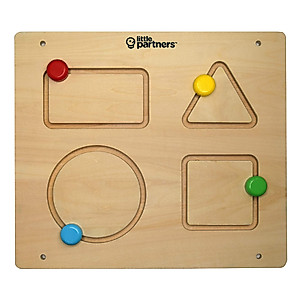 Little Partners Developmental Toddler Busy Board, Cognitive Activity Puzzle Educational Toy Sensory Board for Kids, Smart Games & Manipulatives for Preschoolers (Match 'N Play)