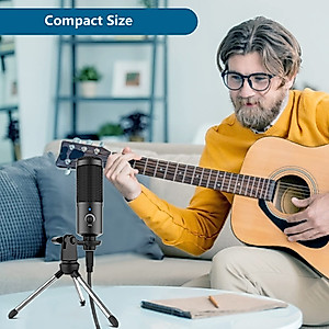 USB Microphone, Travor Metal Condenser Recording Microphone for Laptop MAC or Windows Cardioid Studio Recording Vocals, Voice Overs,Streaming Broadcast and YouTube Videos