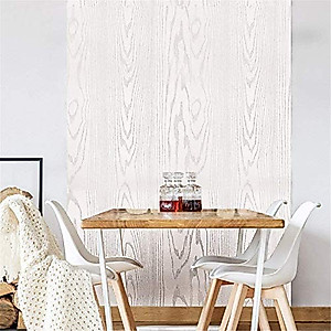 Yancorp Textured White Contact Paper Peel and Stick Wallpaper, White Wood Contact Paper for Cabinets,Pull and Stick Countertops Contact Paper for Countertops Shelf Liner