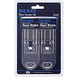 DILAKS 2-Pack Razor Scraper, All Metal Heavy Duty Razor Blade Scraper with Extra 20-Piece Blades