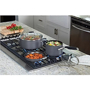 Calphalon 8 Piece Pots and Pans Set, Nonstick Kitchen Cookware with Stay-Cool Stainless Steel Handles (Select), Gray