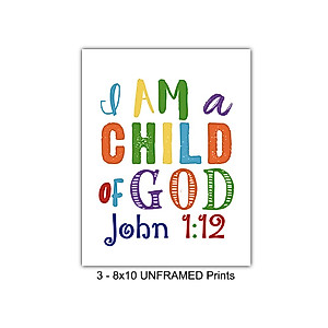 Jesus Loves Me - Trust in the Lord With All Your Heart - Child of God Wall Decor - Religious Scripture Wall Decor - Catholic Christian Gifts for Women, Kids, Pastor, Minister - Bible Verse Wall Art