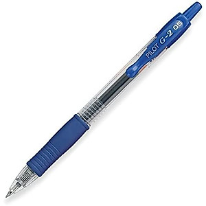 Pilot G2 pens retractable Gel Roller ballpoint Extra Fine 05 pt Black & Blue Bundle (6)