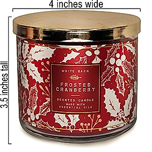 White Barn 3-Wick Candle w/Essential Oils - 14.5 oz - 2020 Holidays Scents! (Frosted Cranberry)