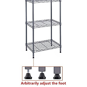 GIOTORENT 6-Tier Standing Shelving Metal Units, Adjustable Height Wire Shelf Display Rack for Laundry Bathroom Kitchen 16.6” x 11.6” x 63” (6-Tier-Down, Gray)