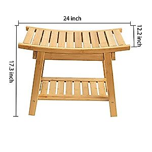 Bamboo Shower Bench, Bamboo Shower Chair, Shower Benches for Inside Shower, Bamboo Bench for Shower