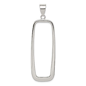 Sterling Silver Rectangle Pendant QQP733