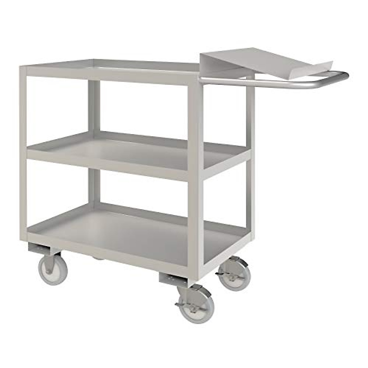 Durham SOPC1618303ALU5PU Stainless Order Picking Cart, 3 shelves