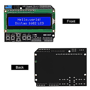 Diitao 3PCS 1602 LCD Keypad Shield 16x2 LCD Expansion Shield Board Blue Backlight 4.5-5.5V for Robot (1602 LCD)
