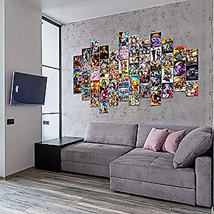 FDOM Anime Wall Collage Kit, 50 Pack Anime Style Photo Collection Collage Dorm Decor Album Style Collage for Girl and Boy Teens, Small Posters Wall Prints Kit for Room Bedroom Aesthetic.