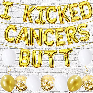 Tihuprly Cancer Survivor Party Decorations Cancer Free Party Beat Cancer Party Decor Breast Cancer Banner Fashion Speech Banner Décor Theme Banner Breast Protection Theme Banner