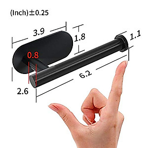 Cerekony Adhesive Toilet Paper Holder - Roll Holder Small Space for Kitchen Bathroom Utility Hooks Stick on Wall Stainless Steel Brushed Black