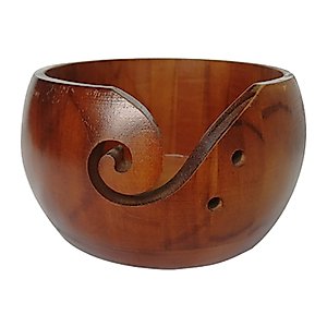 Yarn Bowl Organizer Wood Storage Portable Holder Handmade for Knitting Crochet Easter Crafts for Kids (E, One Size)