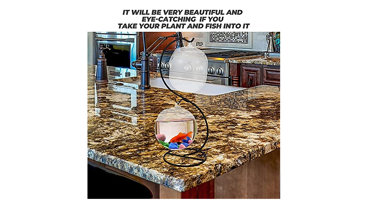 OUNONA Desktop Hanging Glass Fish Tank Mini Dual Aquarium Glass Betta ...