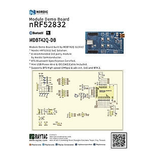 MDBT42Q-DB-32 Nordic nRF52832 Module (MDBT42Q-512KV2 / Chip Antenna / 32 GPIO) Evaluation Board Dev Kit DK Bluetooth ANT+ BT5.2 BT5 FCC IC CE Telec KC RCM SRRC Demo Board