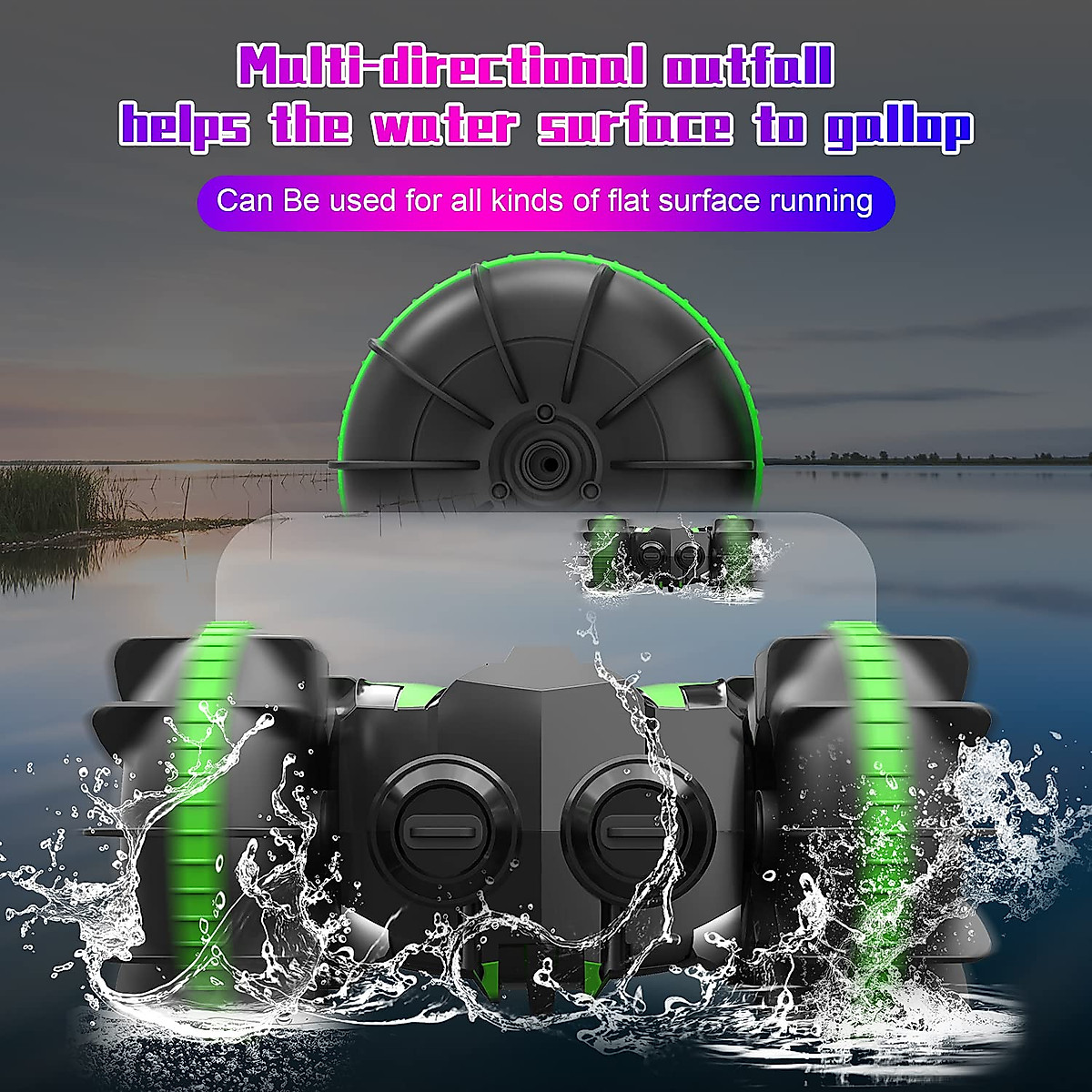 ShuQiaoSi Amphibious RC Car Remote Control Boat for Kids,Water Land Beach Car 2.4 GHz 4WD RC Stunt Truck Toys for 6-12 Year Boys Girls Christmas Birthday Gifts
