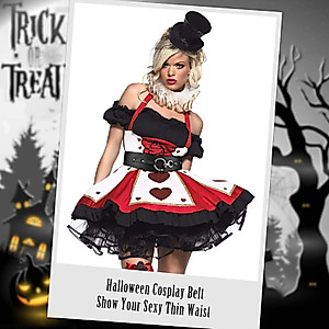 JASGOOD Women's Fashion Vintage Wide Elastic Stretch Waist Belt With Interlock Buckle Halloween Belt