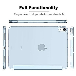 iMieet iPad Air 5 Case 2022/iPad Air 4 Case 2020 - iPad Air 5th/4th Generation Case 10.9 Inch Lightweight Slim Cover with Translucent Frosted Hard Back [Support Touch ID](Sky Blue)