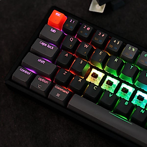 Keychron K6 68-Keys Compact Keyboard, Wireless Bluetooth/Wired Mechanical Keyboard with RGB Led Backlit Aluminum Frame Compatible with Mac Windows, Gateron Blue Switch