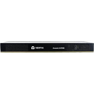 Vertiv Avocent AV3000 Rackmount KVM Over IP Switch, 8 Port KVM switches, Common Access Card (CAC), Local and Remote Access, Centralized Management, VGA, DisplayPort, DVI, HDMI, VGA Cable (AV3108-400)